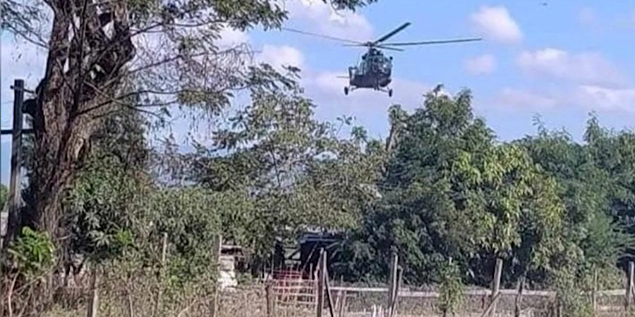 Dvb နှမ်းခါးရွာ၌ ဒေသခံ Pdf အစည်းအဝေးကျင်းပနေစဉ် ရဟတ်ယာဉ်ဖြင့် တိုက်ခိုက်ခံရ