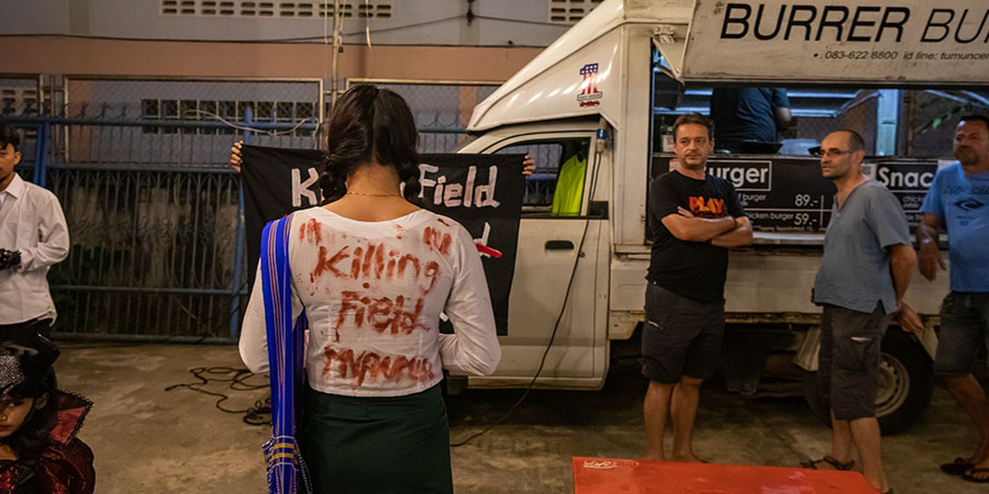 Dvb စစ်တပ်က အရပ်သားများအပေါ် အကြမ်းဖက်သတ်ဖြတ်နေမှု အများပြည်သူသိနိုင်ရန် လှုပ်ရှားမှု ပြုလုပ်